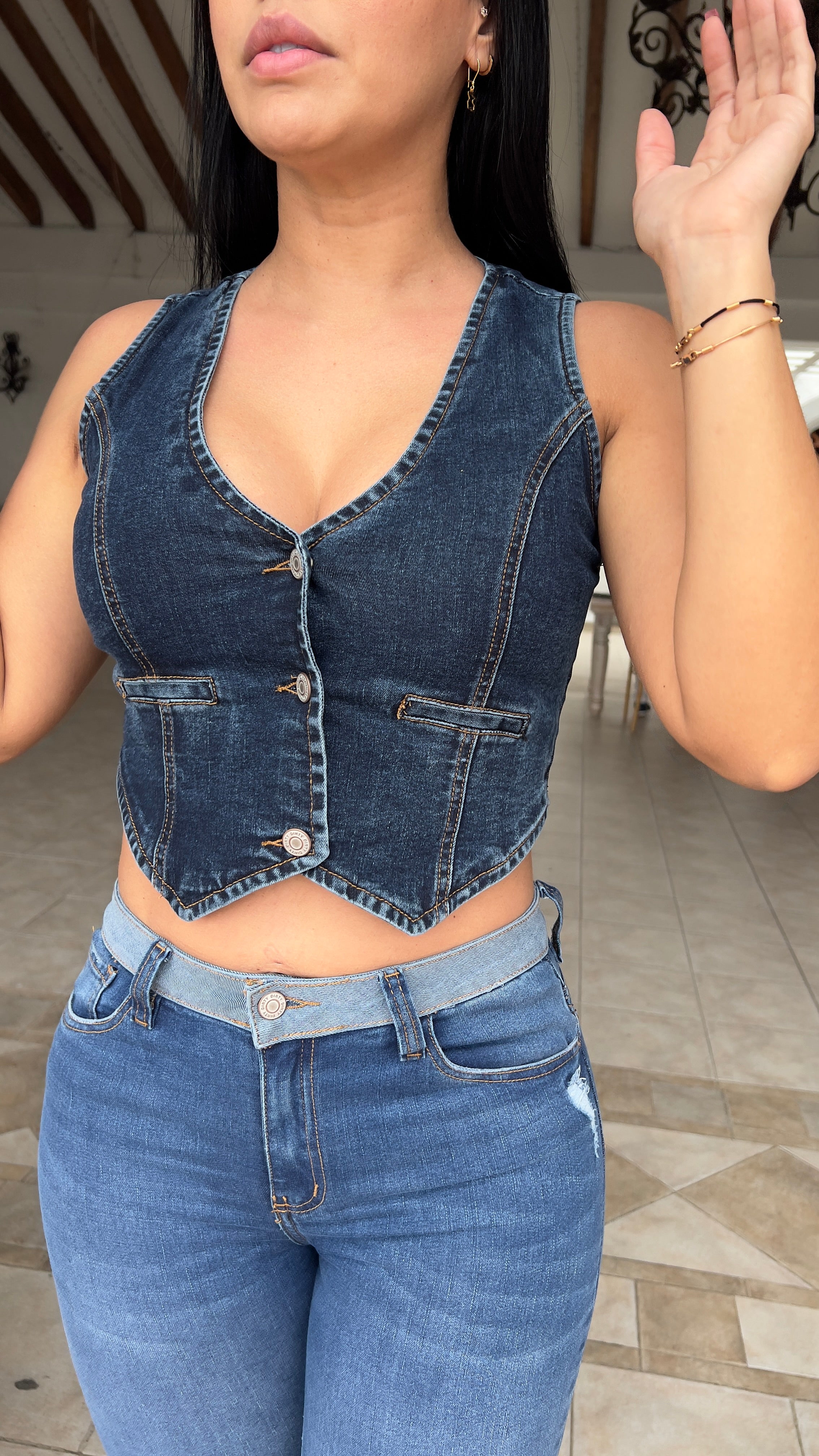 Chaleco de jeans azul oscuro – MALE DENIM